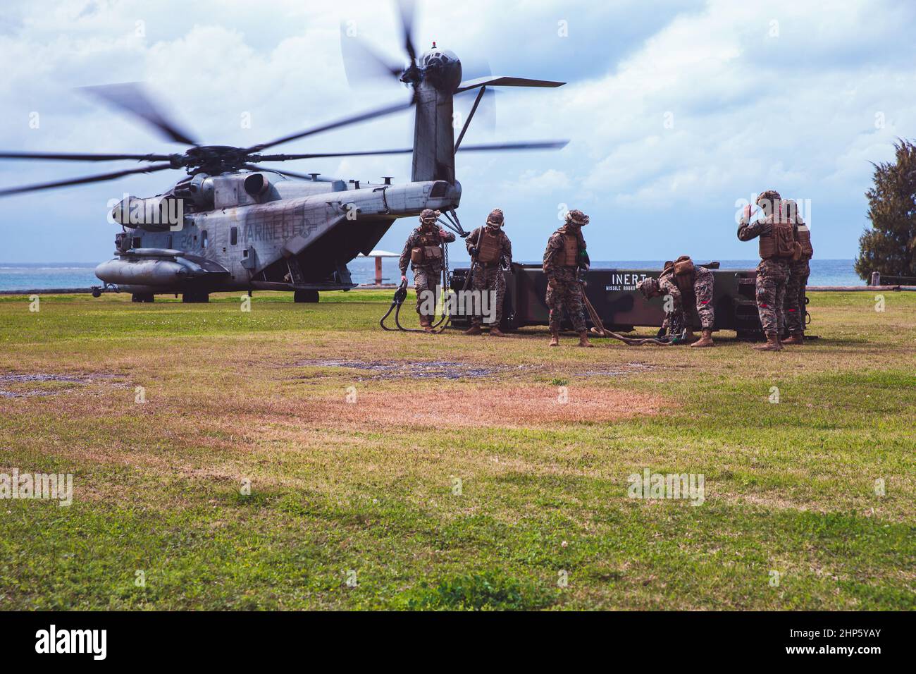 U.S. Marines with Combat Logistic Regiment (CLR) 3 prepare an MM-104 ...