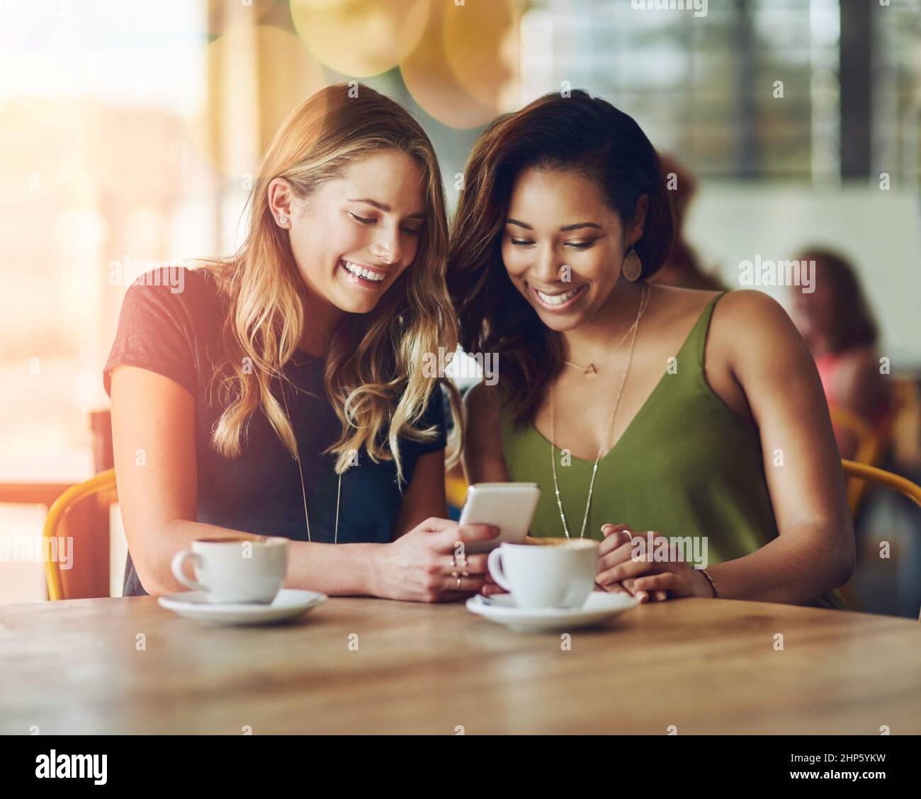 Coffee and friends, its better when you put them together. Cropped shot ...