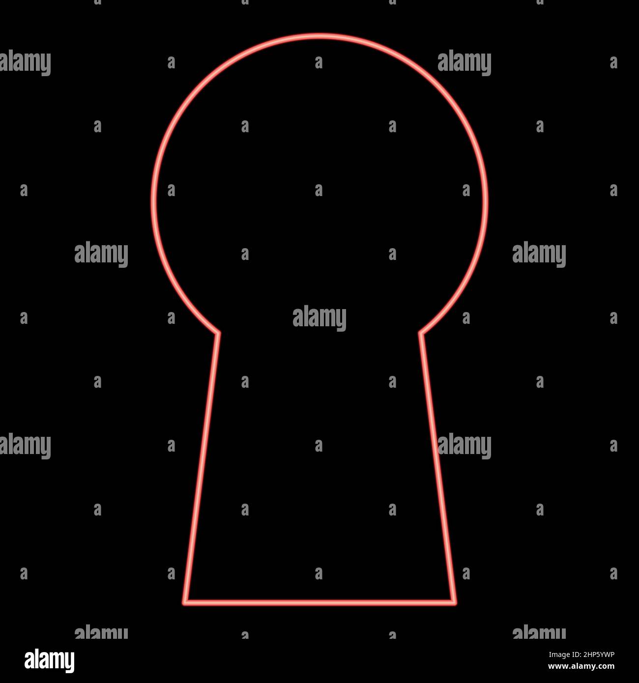 Neon keyhole red color vector illustration flat style image Stock ...