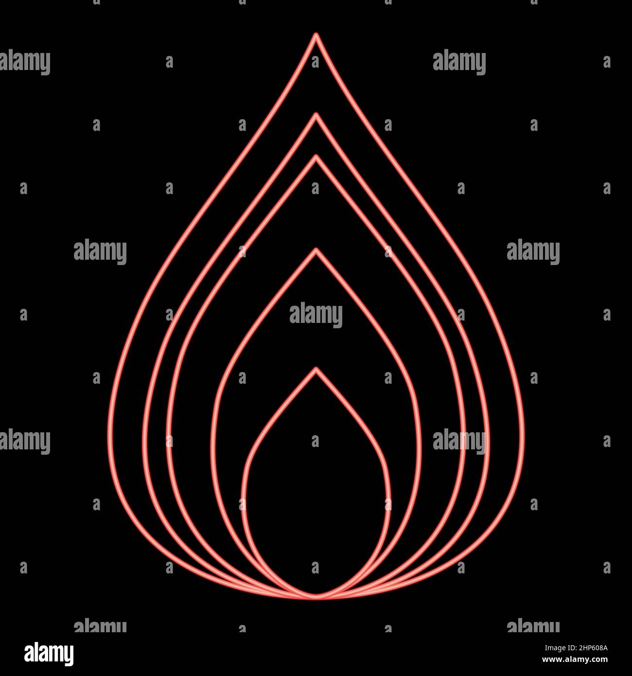 Neon fire red color vector illustration flat style image Stock Vector ...