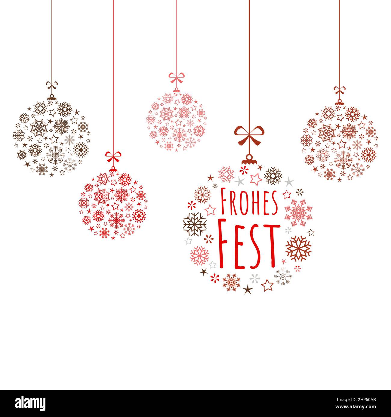 Red christmas baubles snow Stock Vector Images - Alamy
