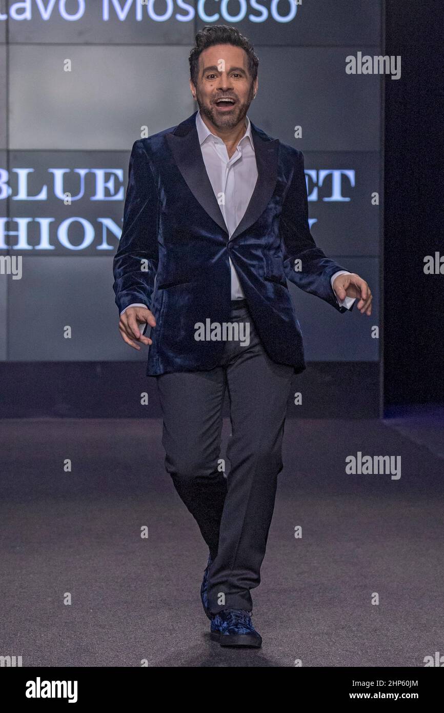 Mario Cantone walks the runway wearing Gustavo Moscoso during the Sixth ...