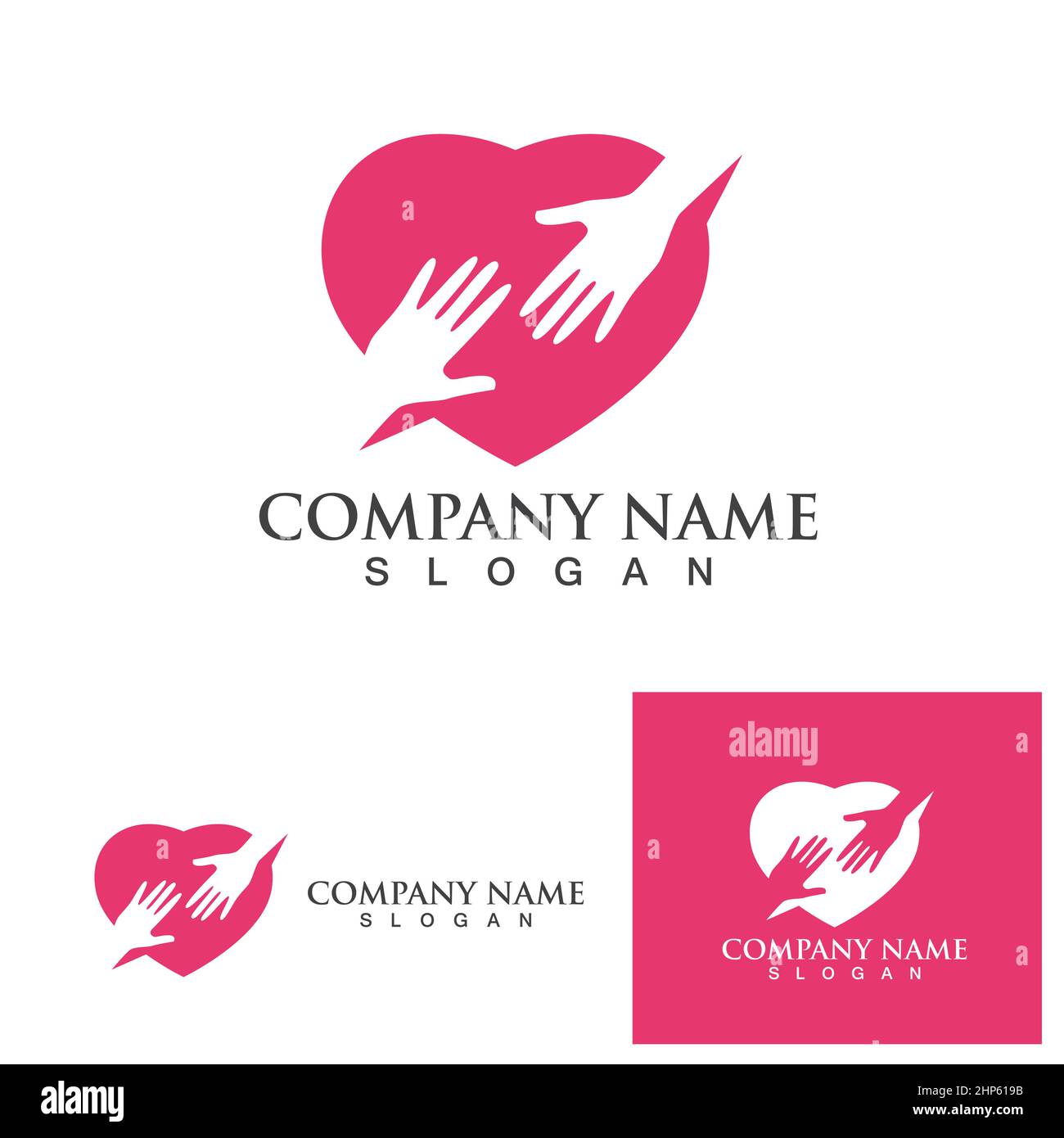 Hand love logo vector template eps Stock Vector Image & Art - Alamy