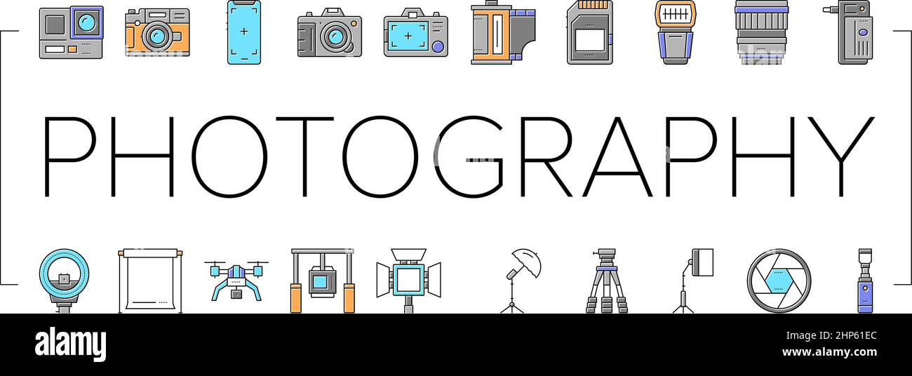 Photography Device Collection Icons Set Vector Stock Vector Image & Art ...