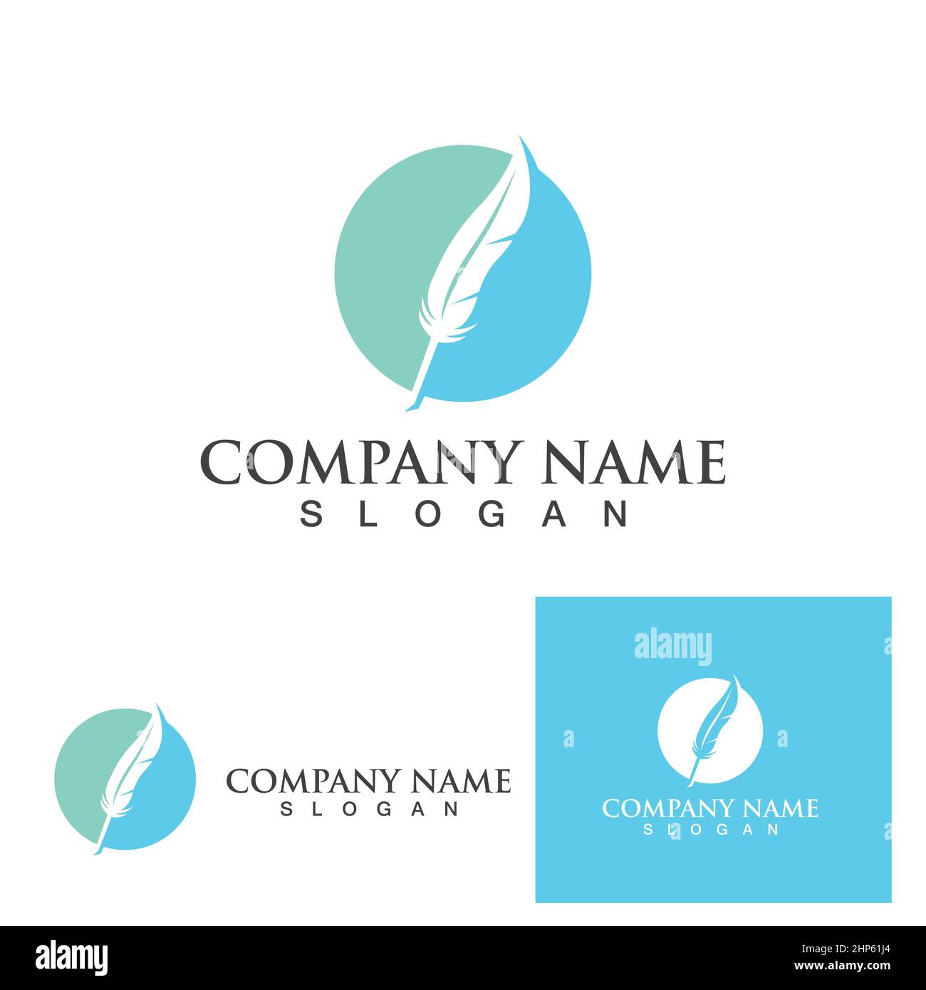 Creative feather logo hi-res stock photography and images - Alamy