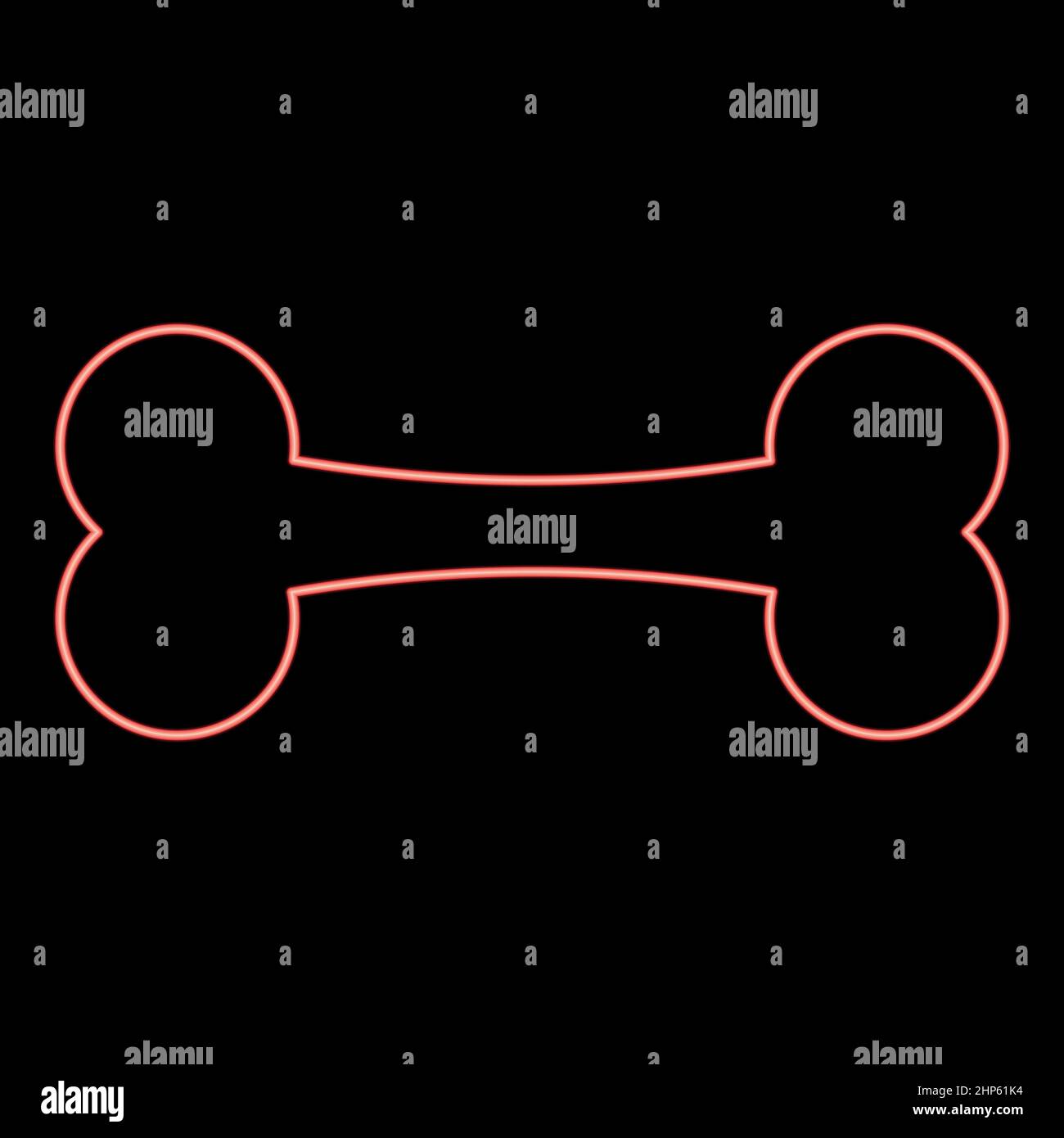 Neon bone red color vector illustration flat style image Stock Vector ...