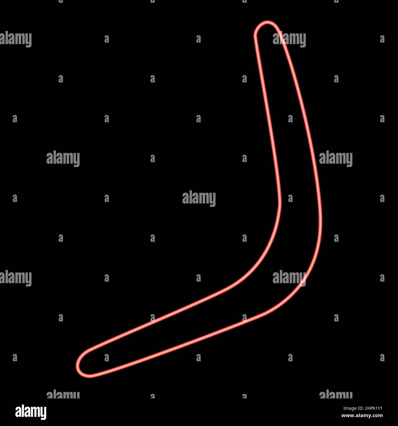 Neon boomerang red color vector illustration flat style image Stock ...