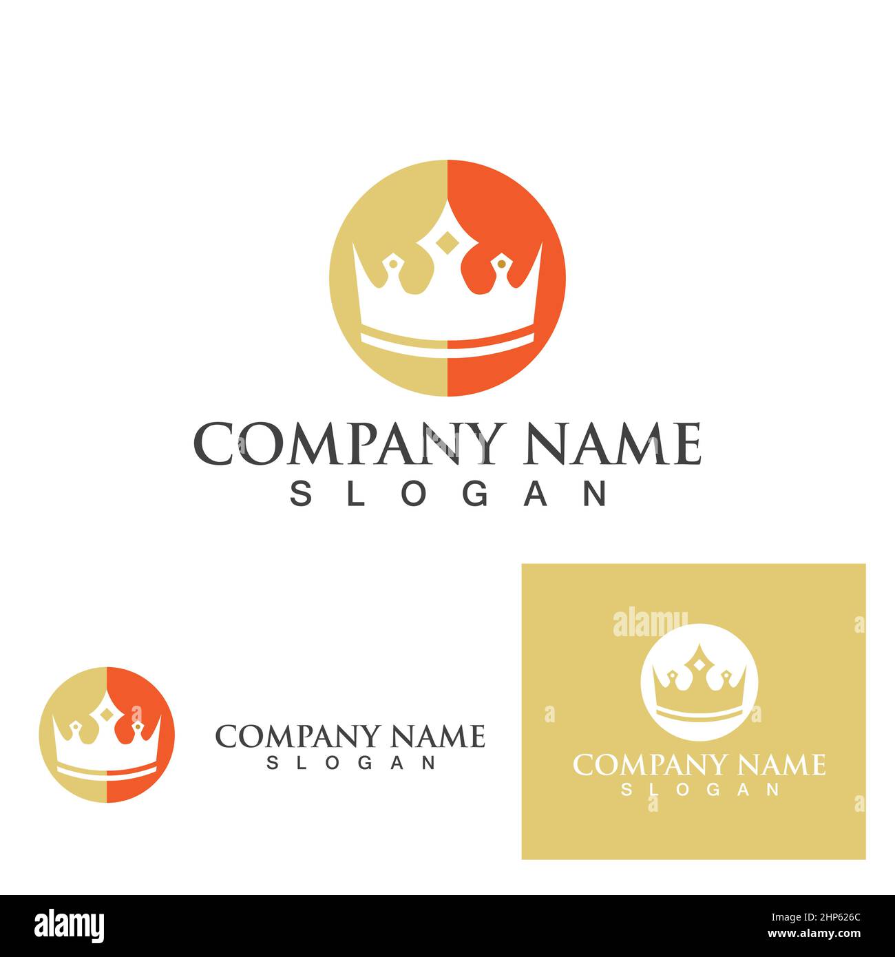 Golden logo and crown Cut Out Stock Images & Pictures - Alamy