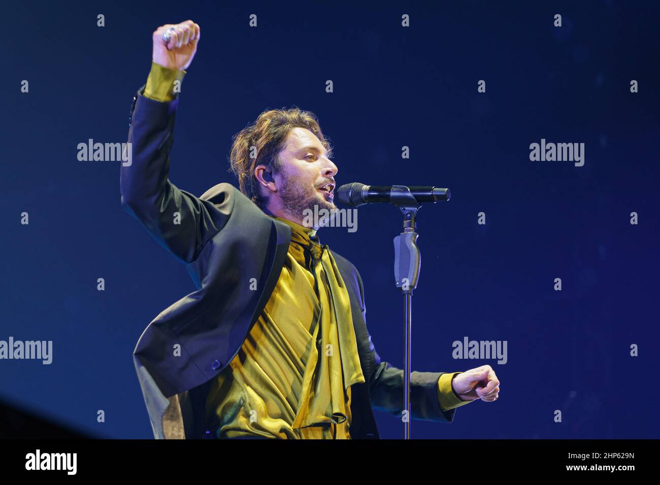 Madrid, Spain. 18th Feb, 2022. Spanish singer Manuel Carrasco performs ...
