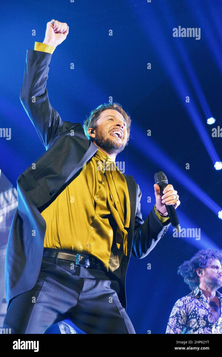 Madrid, Spain. 18th Feb, 2022. Spanish singer Manuel Carrasco performs ...