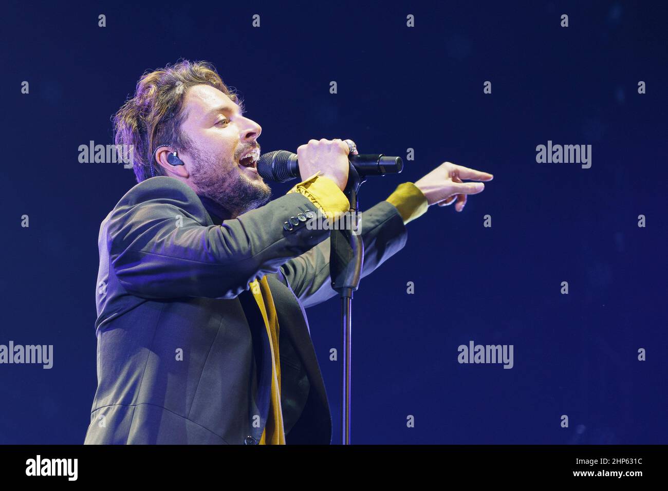 Madrid, Spain. 18th Feb, 2022. Spanish singer Manuel Carrasco performs ...