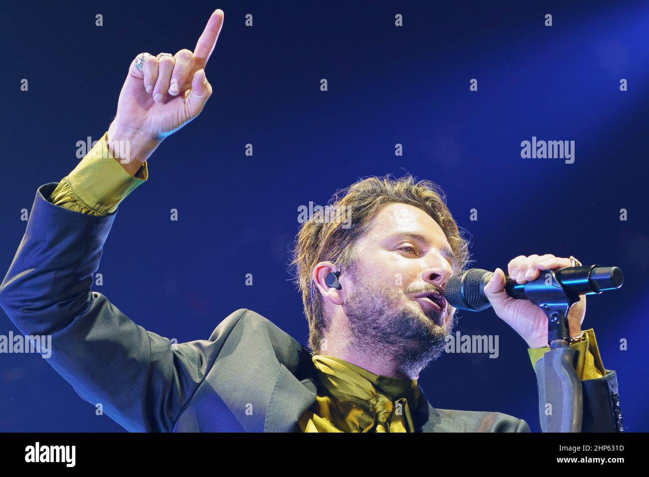 Madrid, Spain. 18th Feb, 2022. Spanish singer Manuel Carrasco performs ...