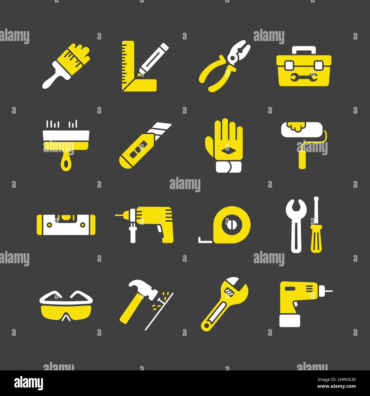 Building, construction and home repair tools icons Stock Vector Image ...
