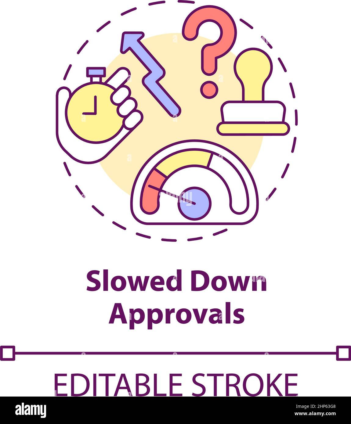 Slowed down approvals concept icon Stock Vector Image & Art - Alamy