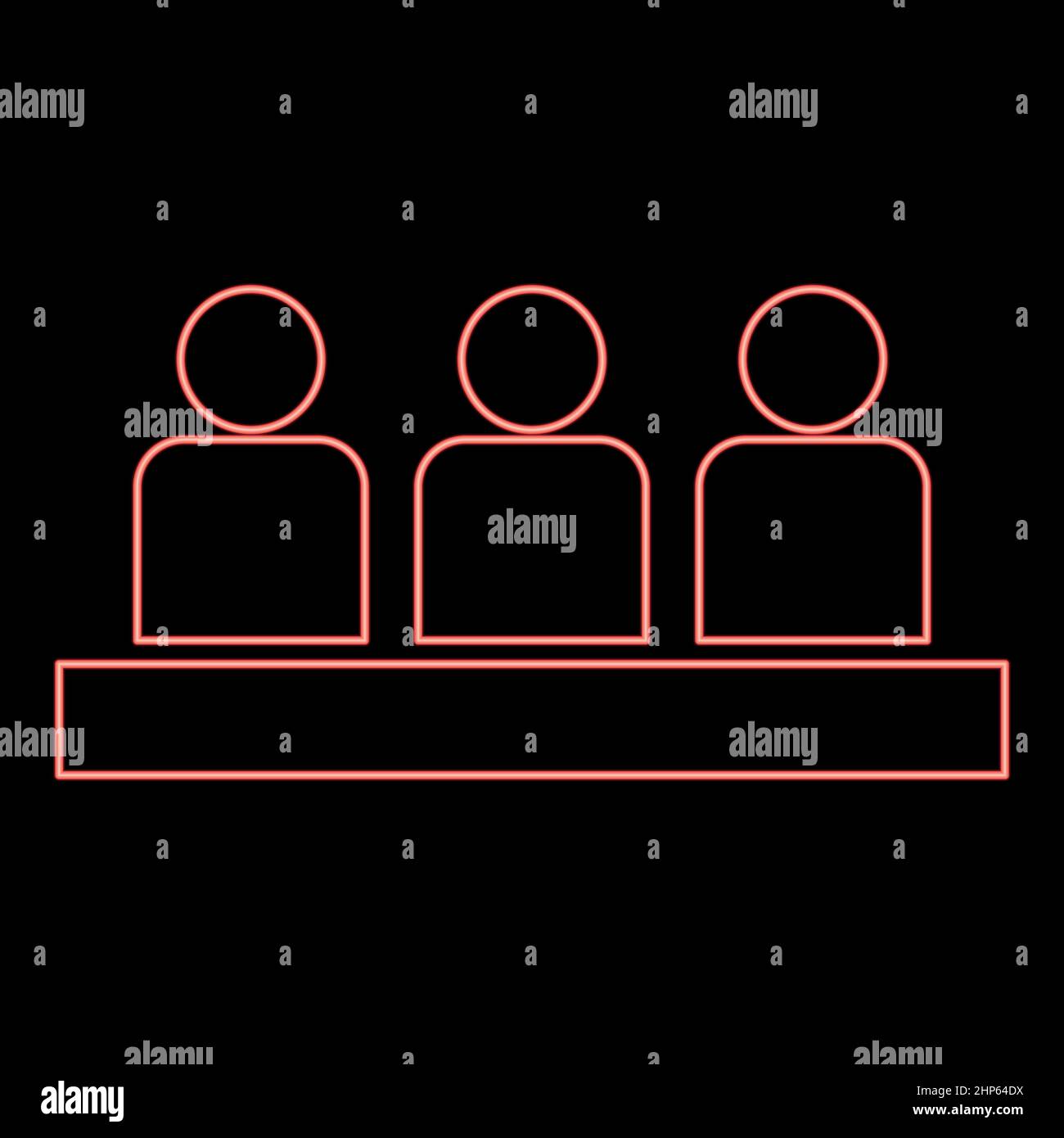 Neon board meeting - business concept icon black color in circle red ...