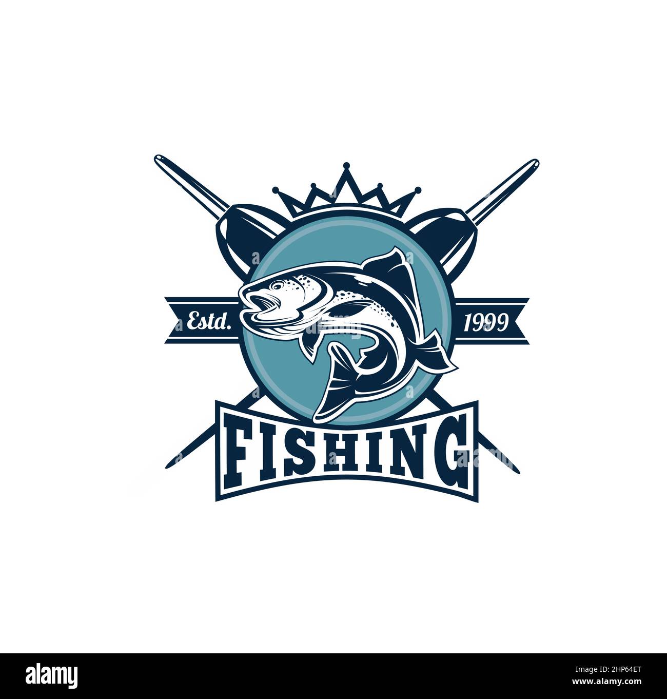 Fishing tournament emblem template vector logo Stock Vector Image & Art ...