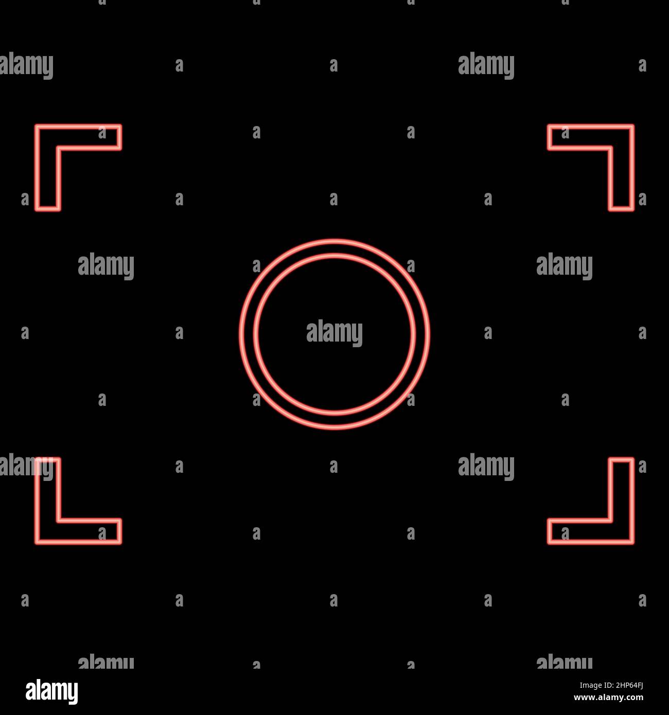 Neon camera focus icon black color in circle red color vector ... Neon camera focus icon black color in circle red color vector ...