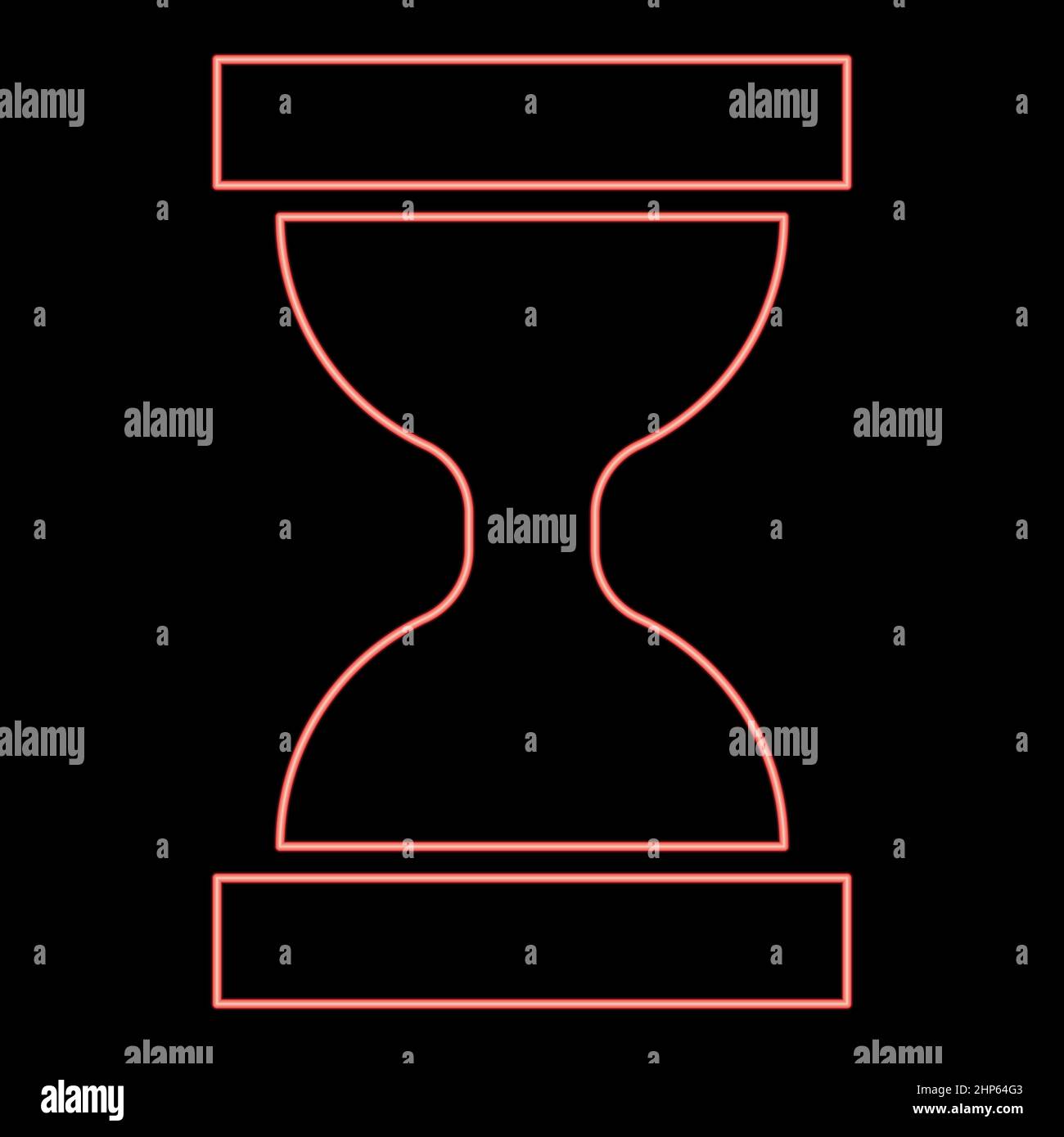 Neon hourglass red color vector illustration flat style image Stock ...