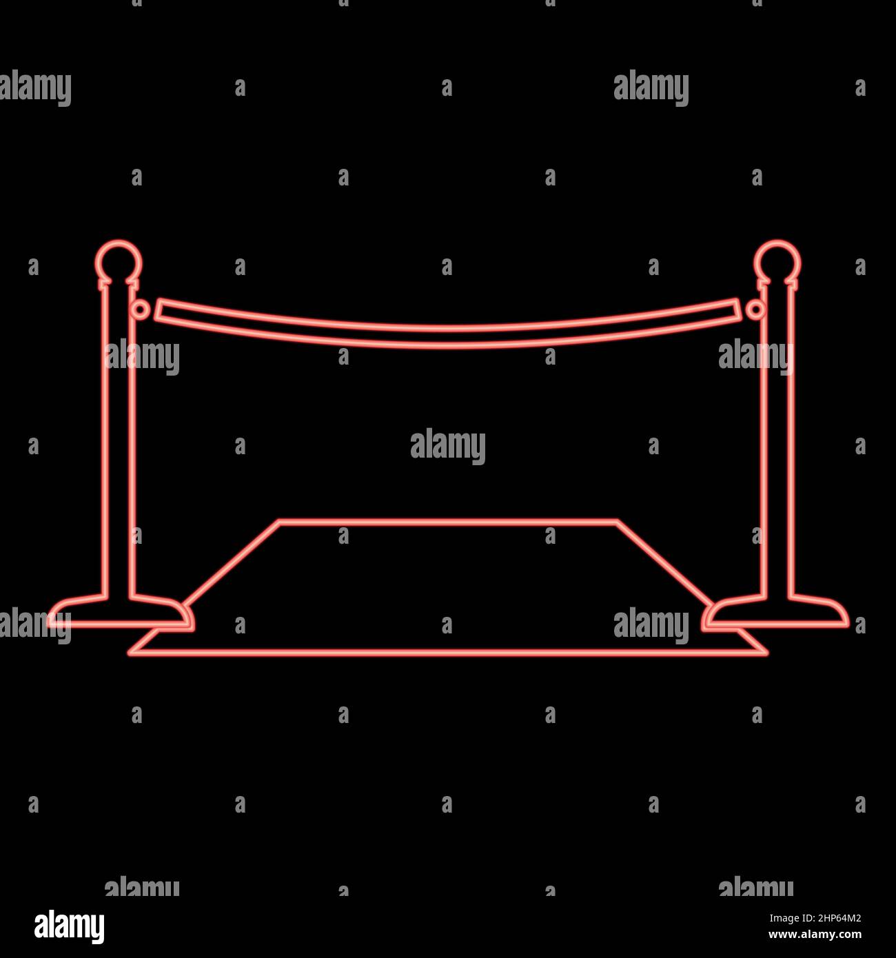 Neon red carpet red color vector illustration flat style image Stock ...