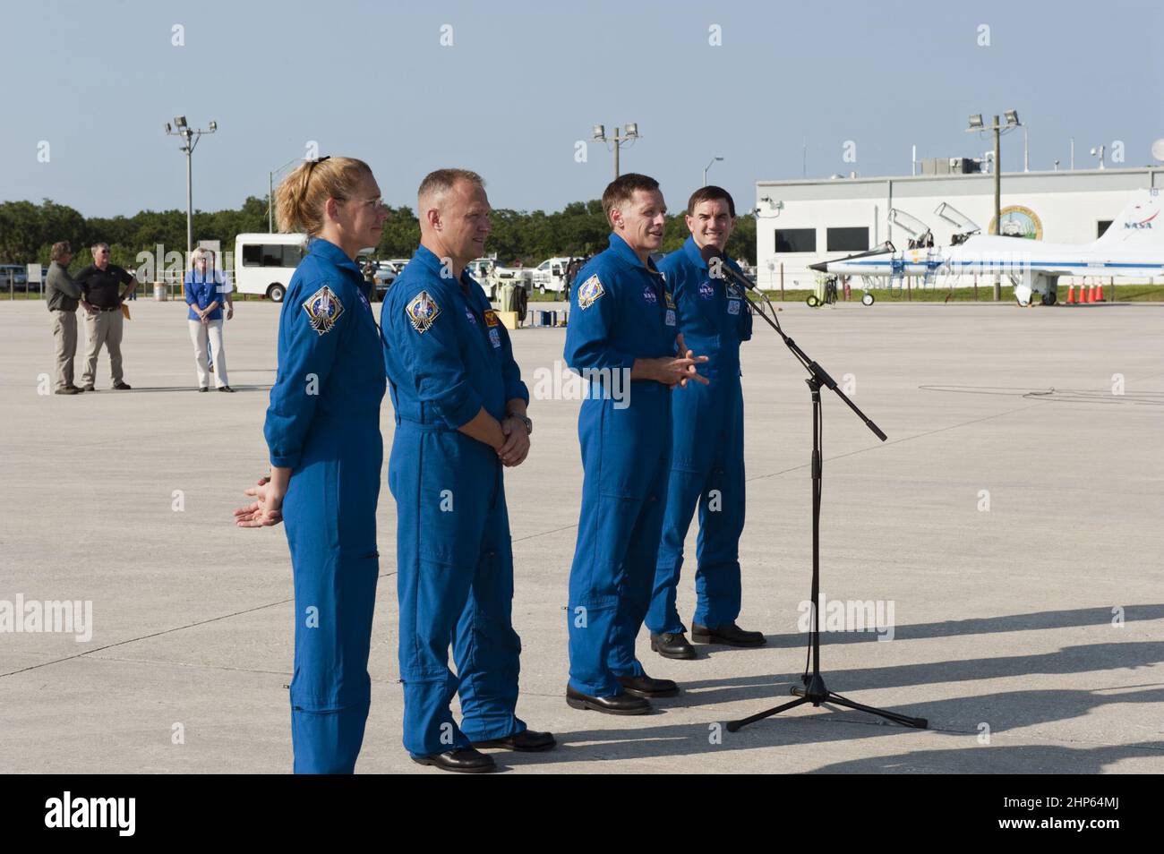 Space shuttle Atlantis' STS-135 crew address the media on the Shuttle ...