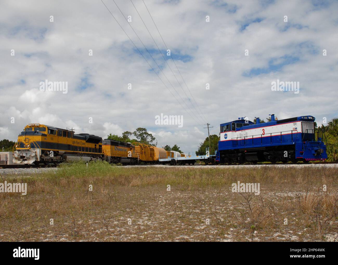 The NASA Railroad (right) is ready for the exchange of the Florida East ...