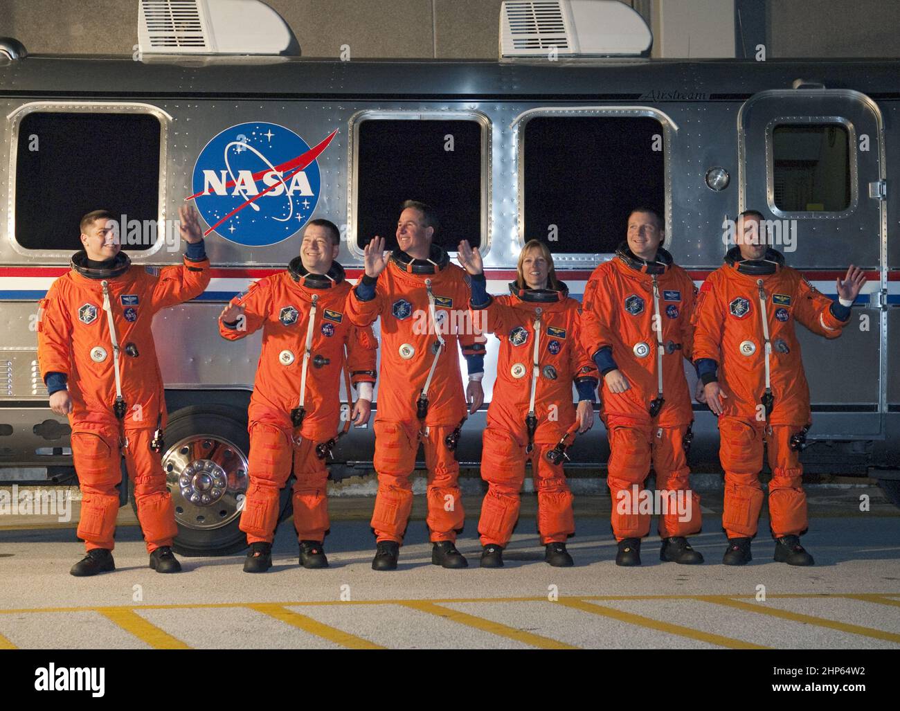 At NASA's Kennedy Space Center in Florida, the astronauts on space shuttle Endeavour's STS-130 ...