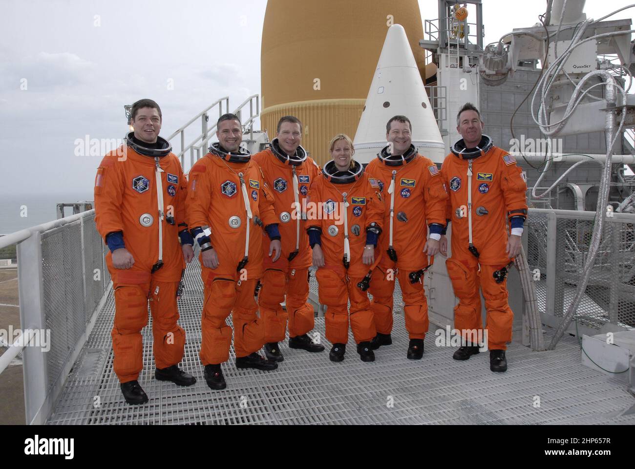 At Launch Pad 39A at NASA's Kennedy Space Center in Florida, the crew ...