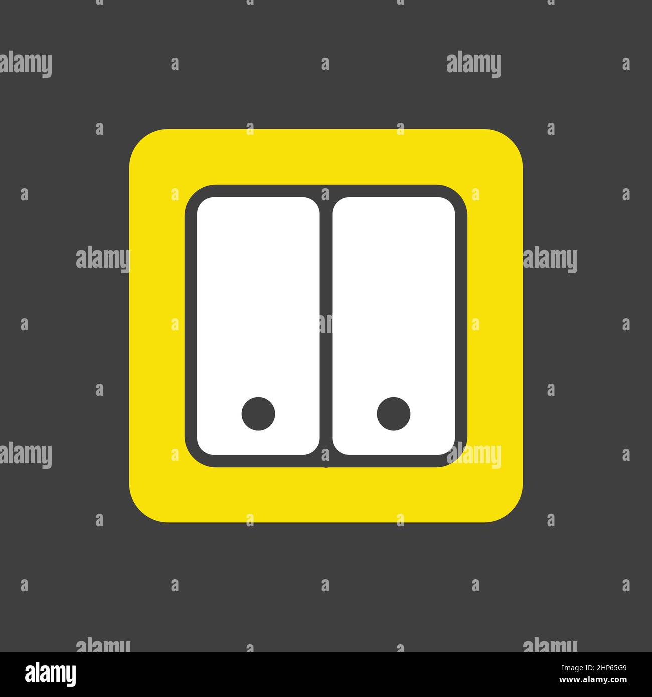 Electrical Switch two buttons vector flat icon on dark background Stock ...