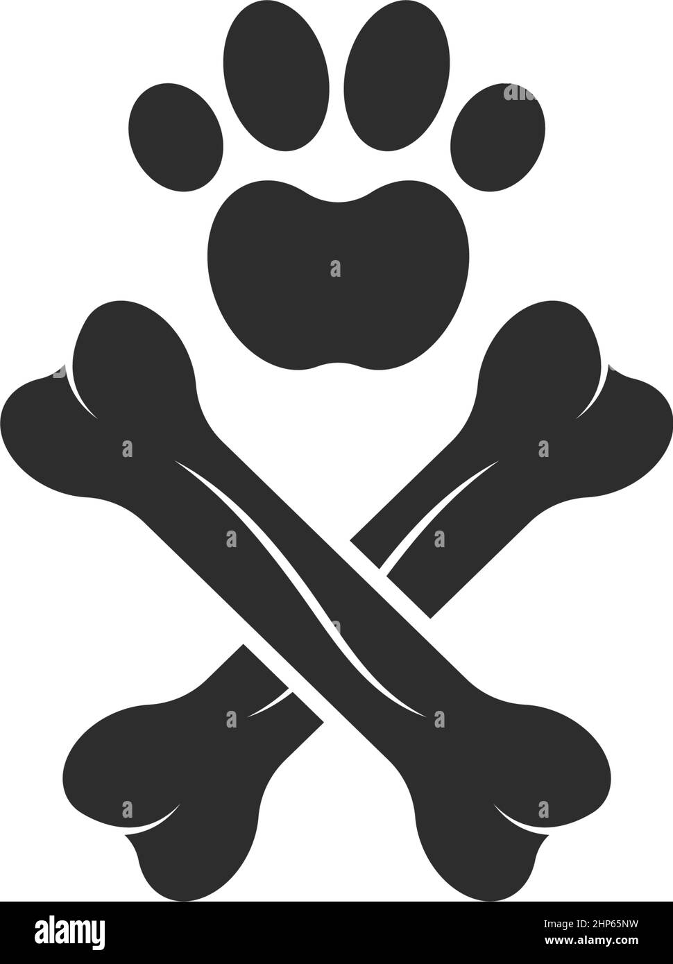 paw bone vector icon of pet illustration design Stock Vector Image ...