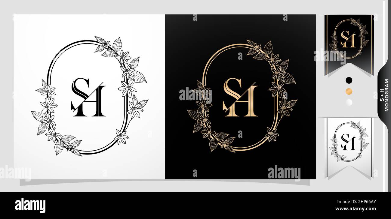 Initial letter hs logo minimal business logo for alphabet hi-res stock ...