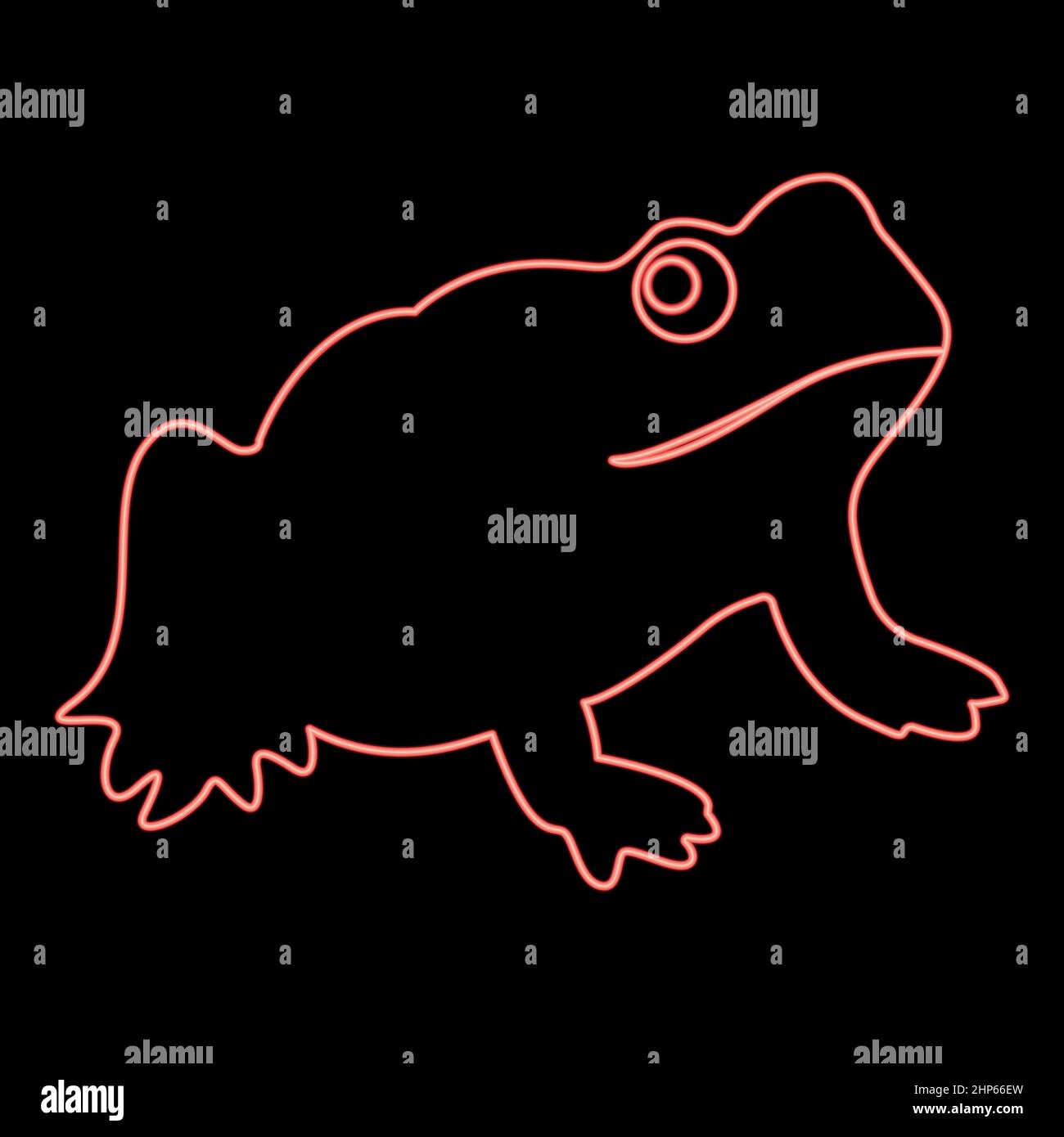 Neon frog red color vector illustration flat style image Stock Vector ...