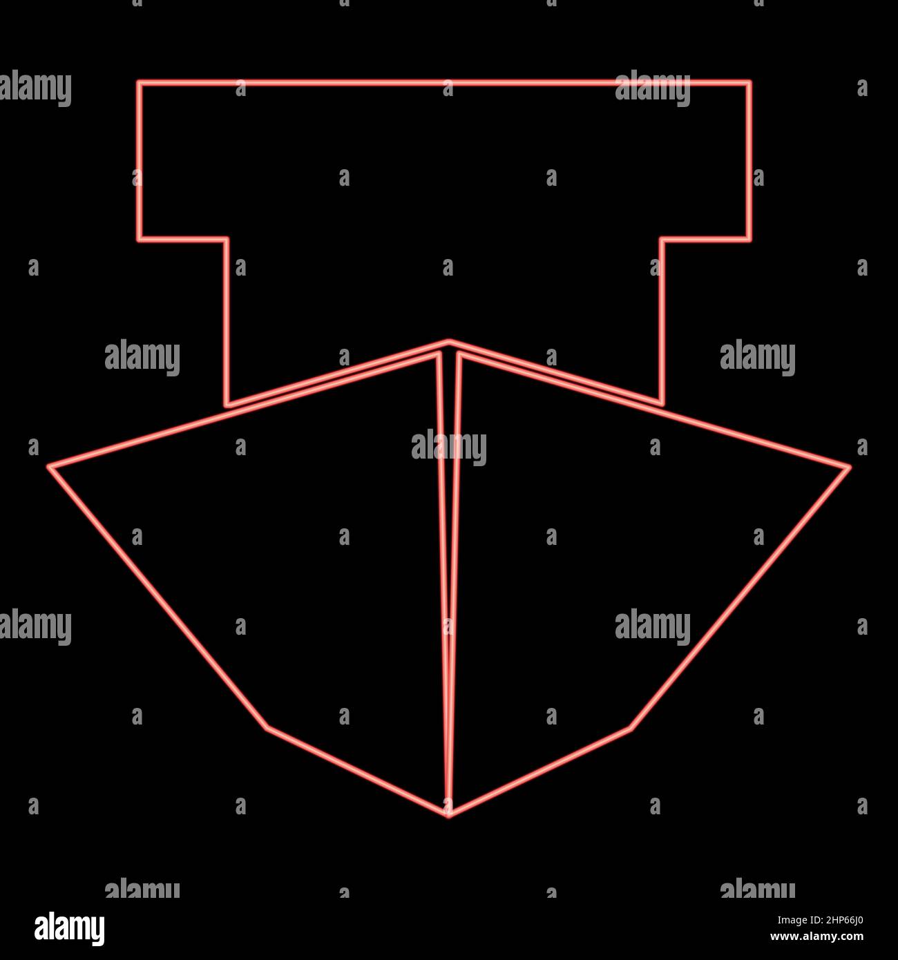 Neon ship red color vector illustration flat style image Stock Vector ...