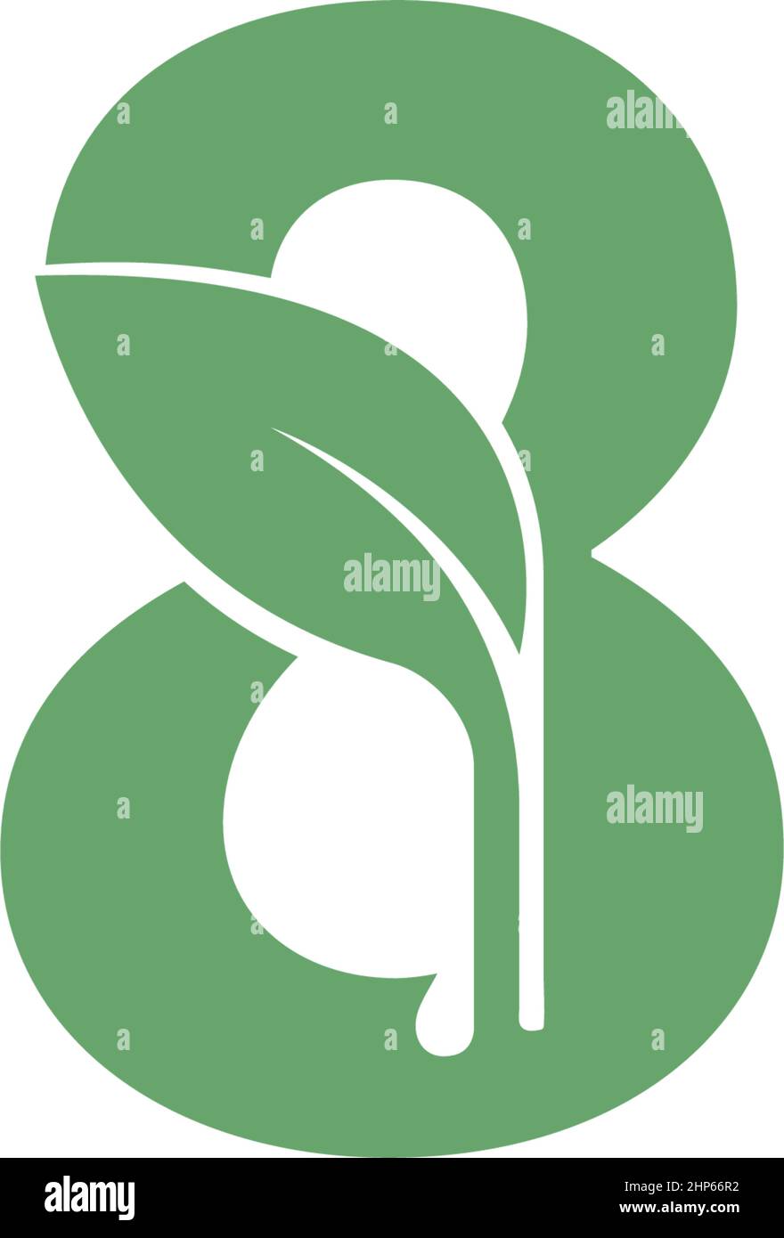 Number 8 icon leaf design concept template Stock Vector Image & Art - Alamy