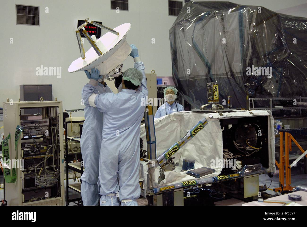 The antenna and a pointing mechanism will be used to communicate with ...