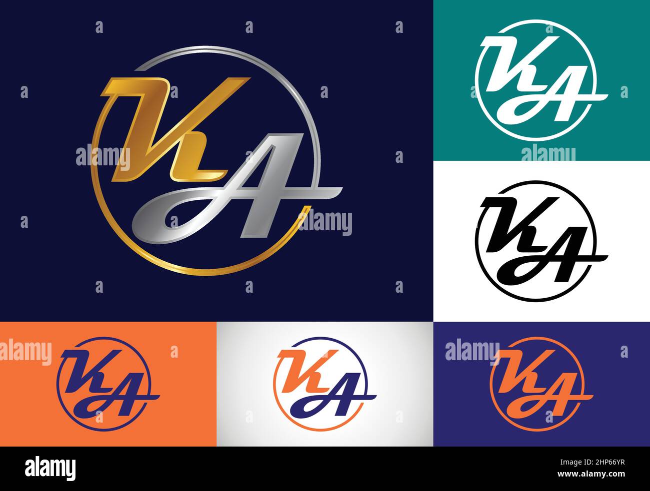 Initial Monogram Letter K A Logo Design Vector Template. KA Letter Logo ...