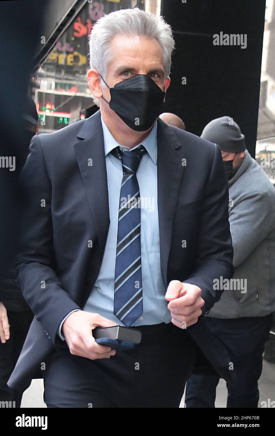 New York, NY, USA. 18th Feb, 2022. Ben Stiller seen arriving at ABC's ...