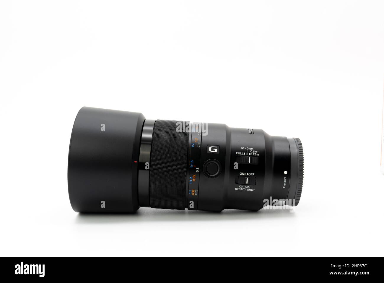 Bangkok, Thailand - 30 Apr 2020, Sony FE 90mm F2.8 Macro G OSS lens is ...