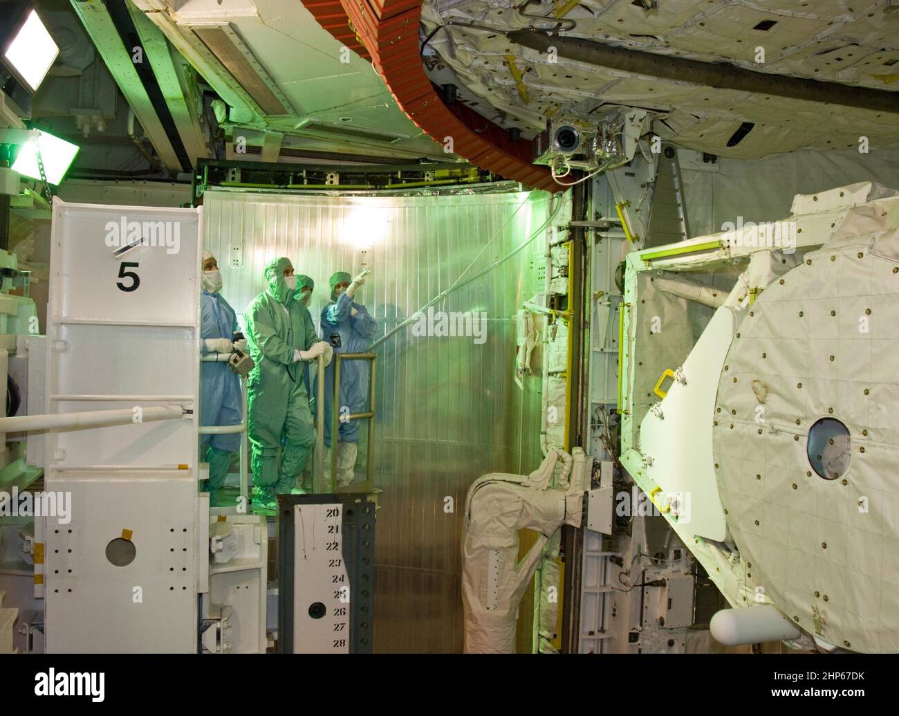 In space shuttle Atlantis' payload bay at NASA Kennedy Space Center's ...