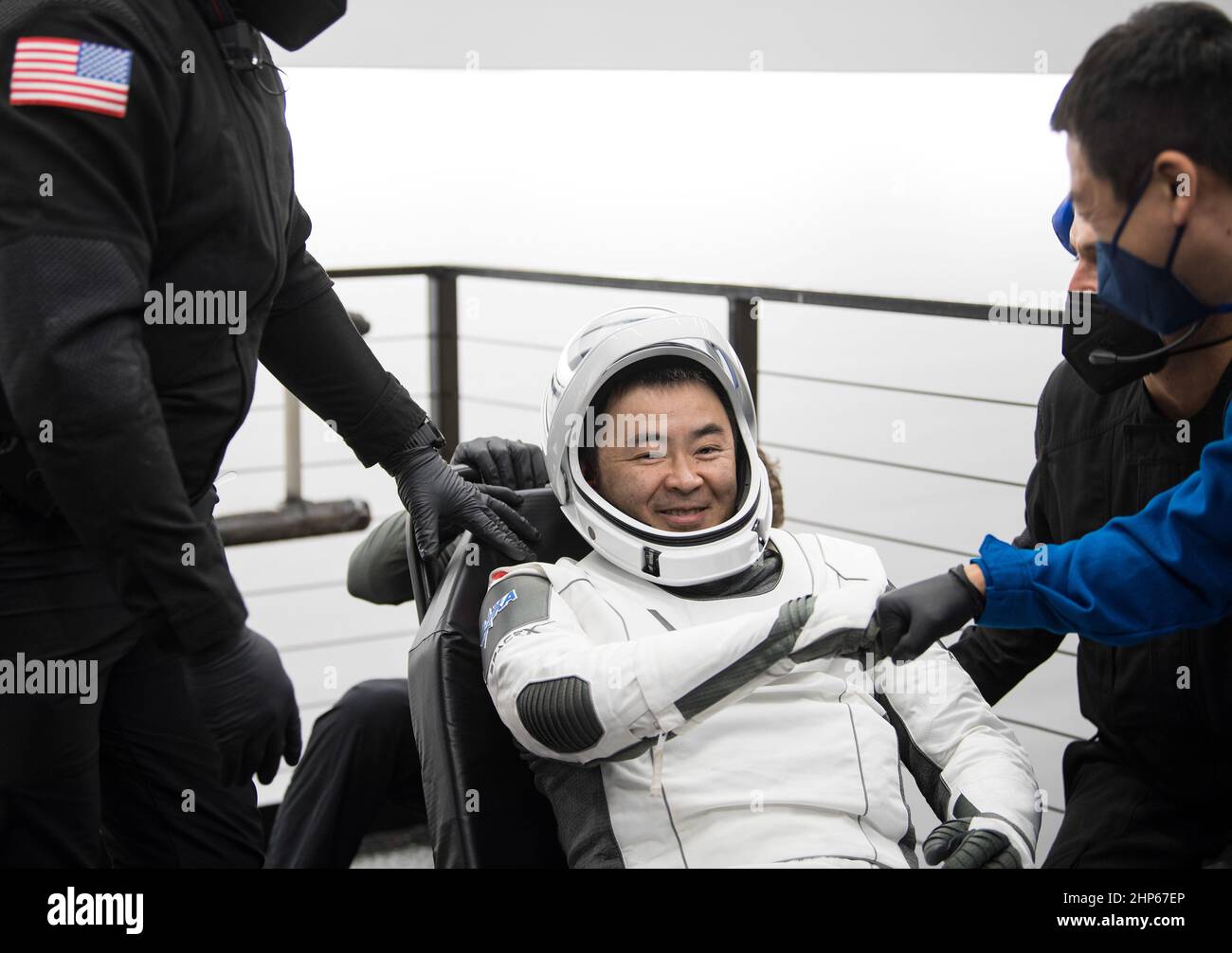 Japan Aerospace Exploration Agency (JAXA) astronaut Aki Hoshide poses ...