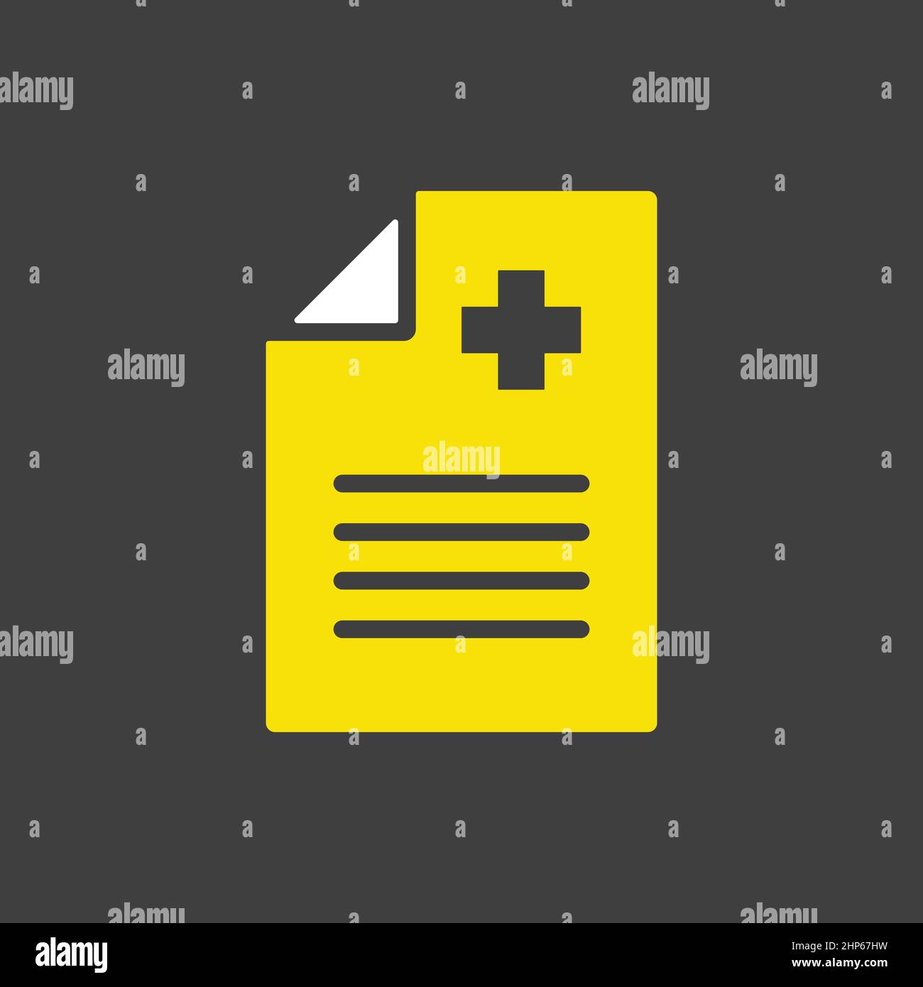 Medical report, clinical record vector icon on dark background Stock ...