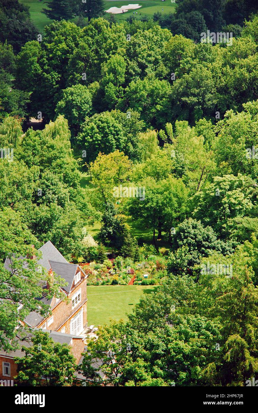 An aerial view of a manor’s garden Stock Photo - Alamy