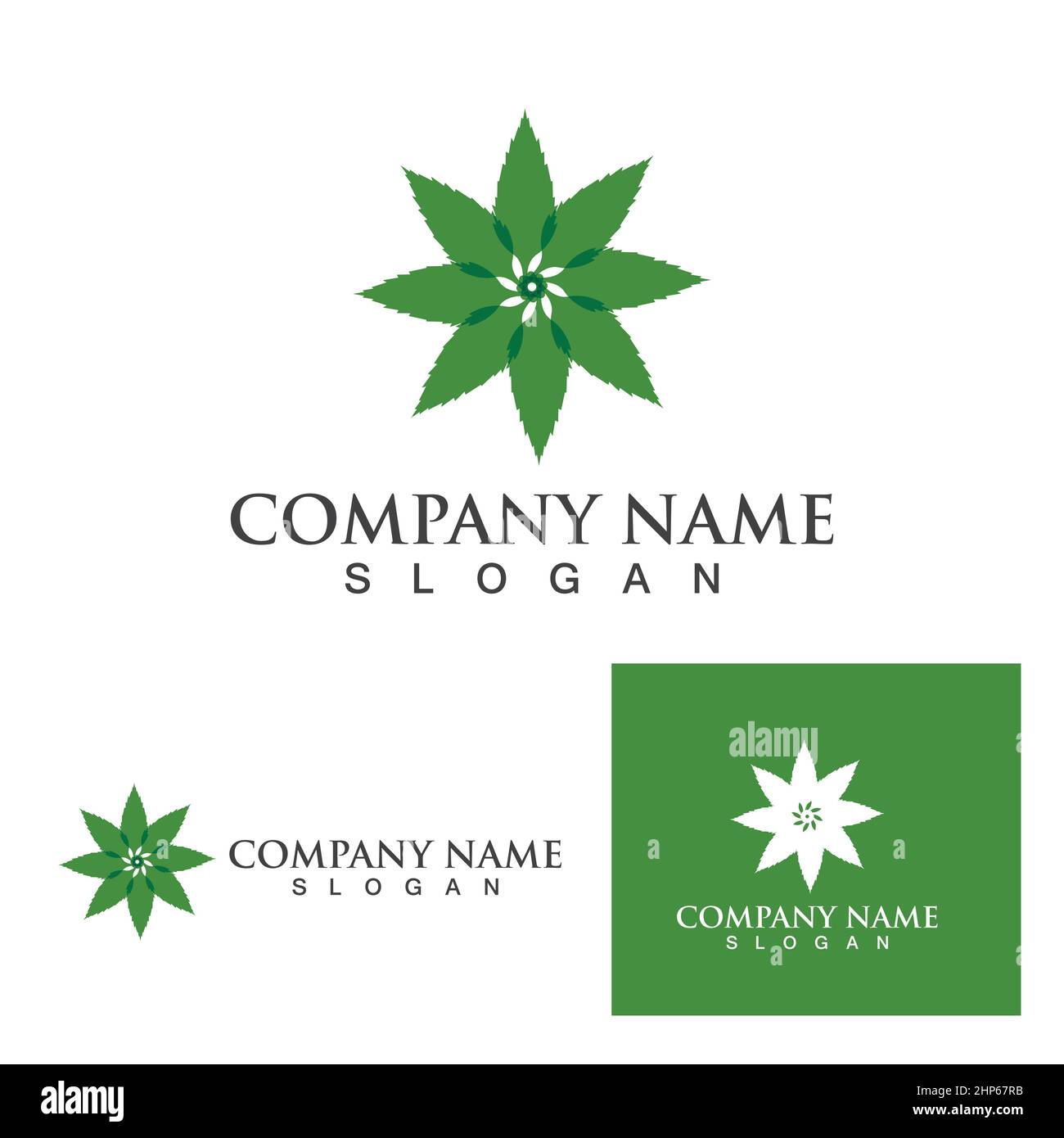 Cannabis leaf logo and symbol vector template Stock Vector Image & Art ...