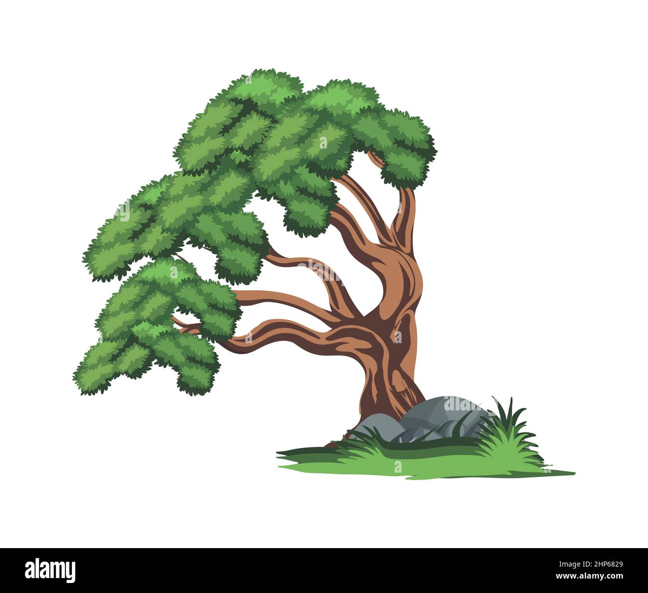 Isolated Cartoon Tree Illustration Vector Sign Stock Vector Image & Art ...