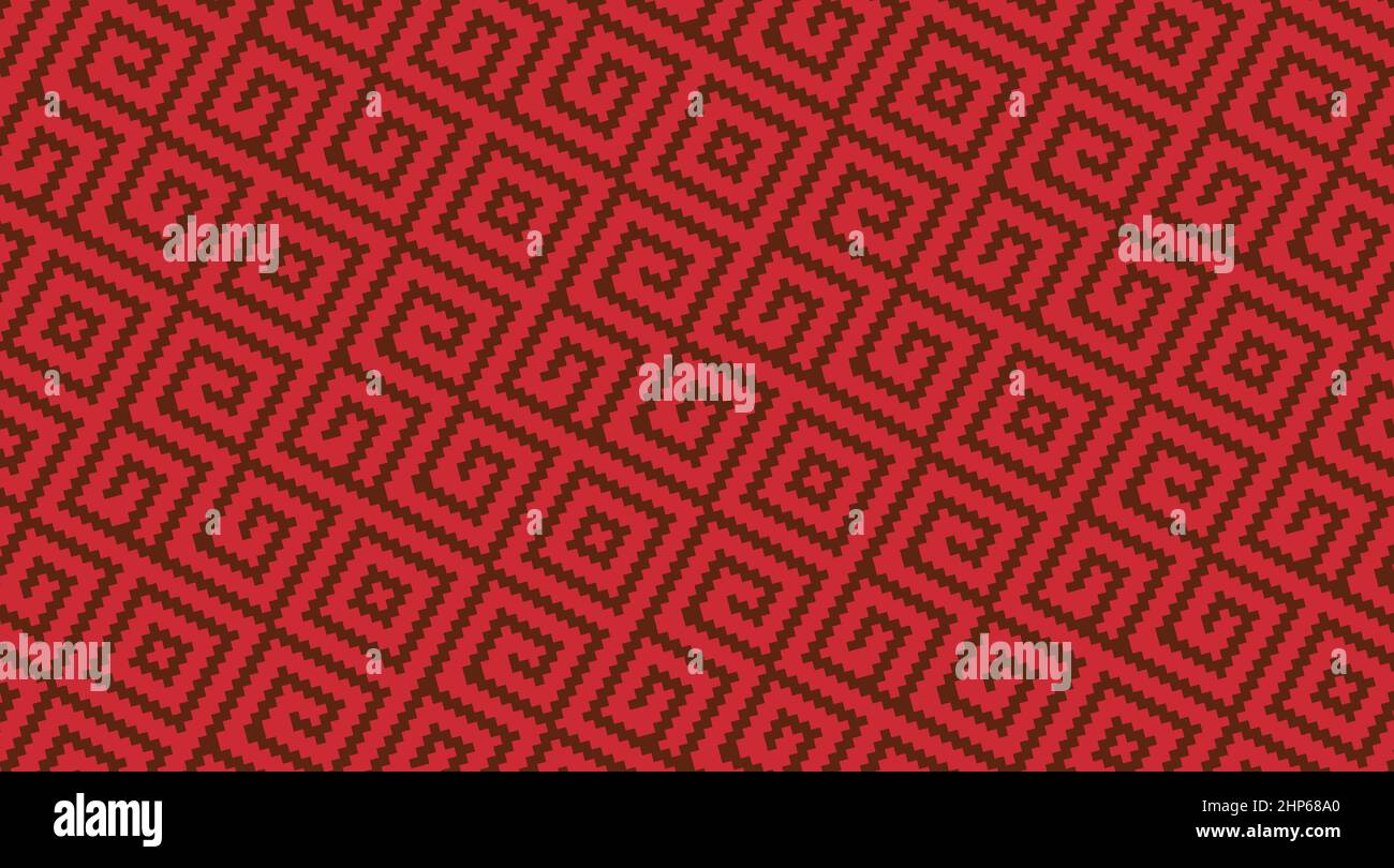 Illustration of the abstract seamless African pattern in red Stock ...