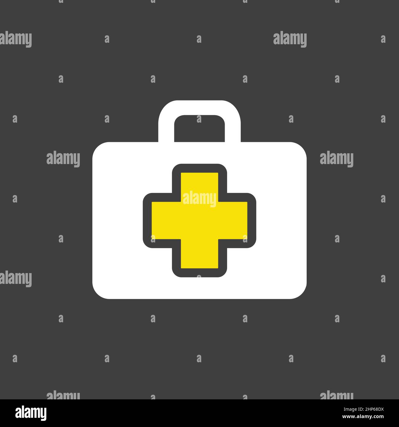 First aid kid vector icon on dark background. Medical sign Stock Vector ...