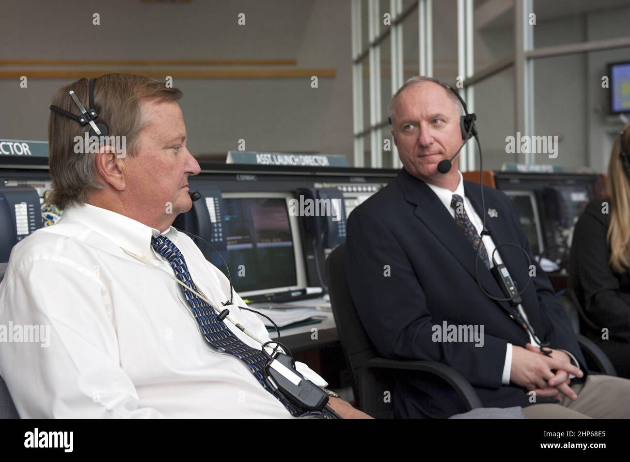 Shuttle Launch Director Mike Leinbach, left, and STS-134 Assistant ...