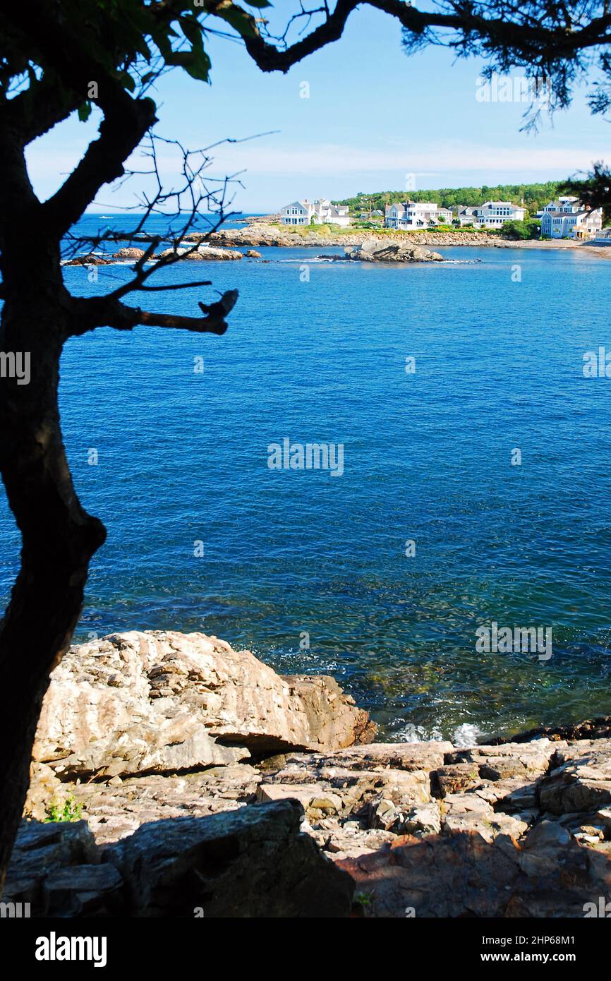 An elevated lookout gives a vantage point to see all of Perkins Cove in ...