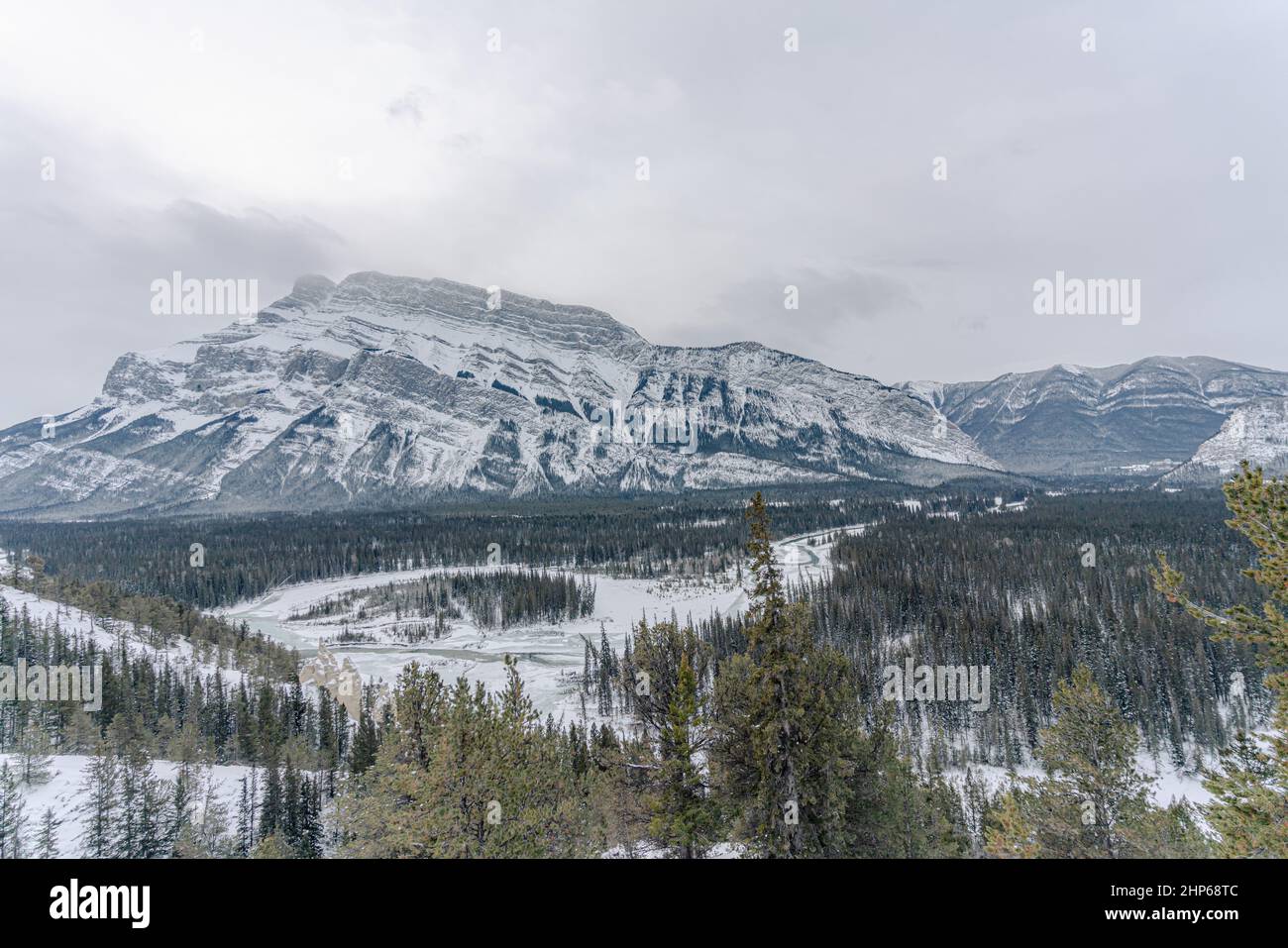 Mountain view range in Banff national park alberta Stock Photo - Alamy