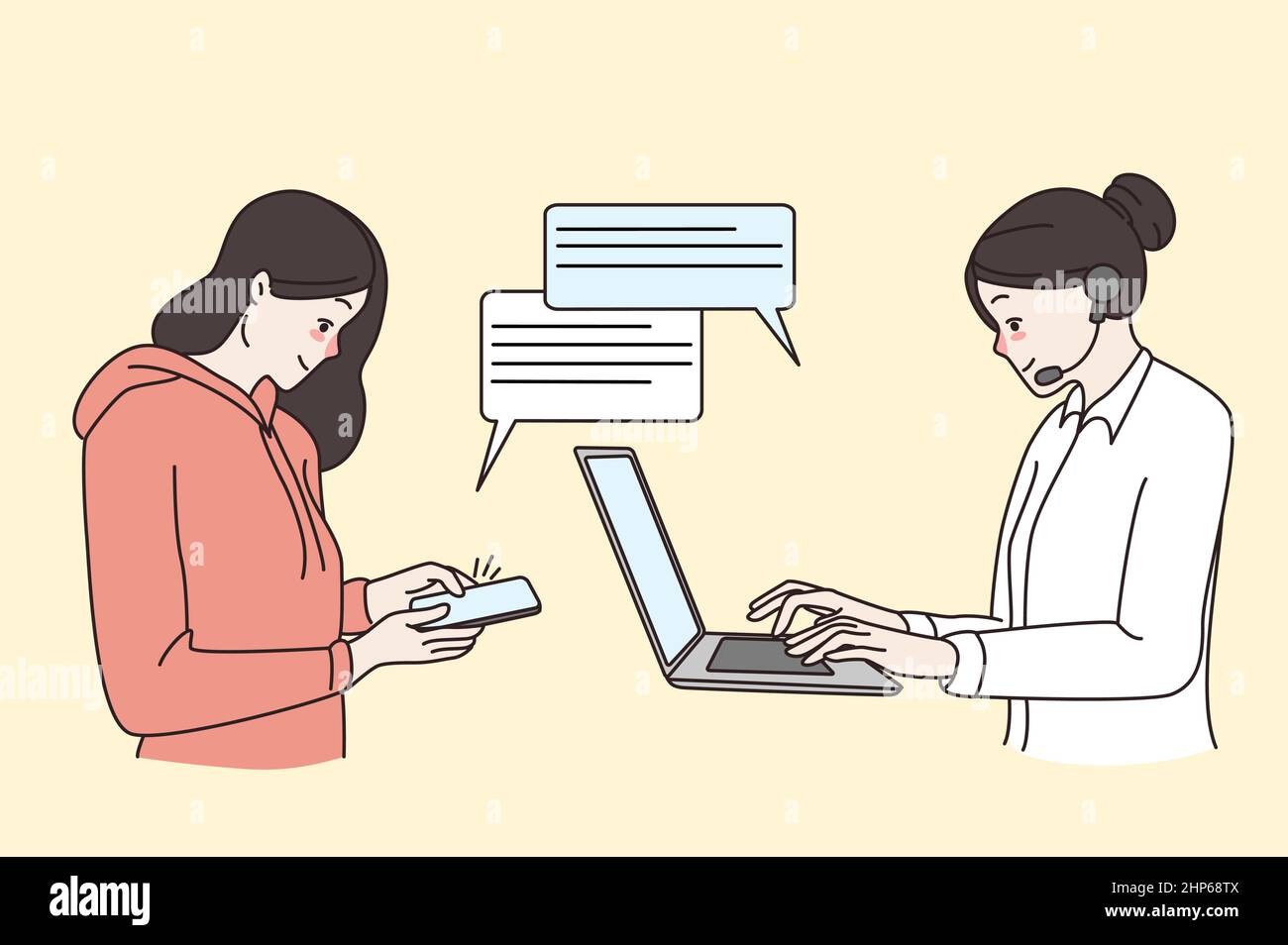 Online customer service Stock Vector Images - Alamy