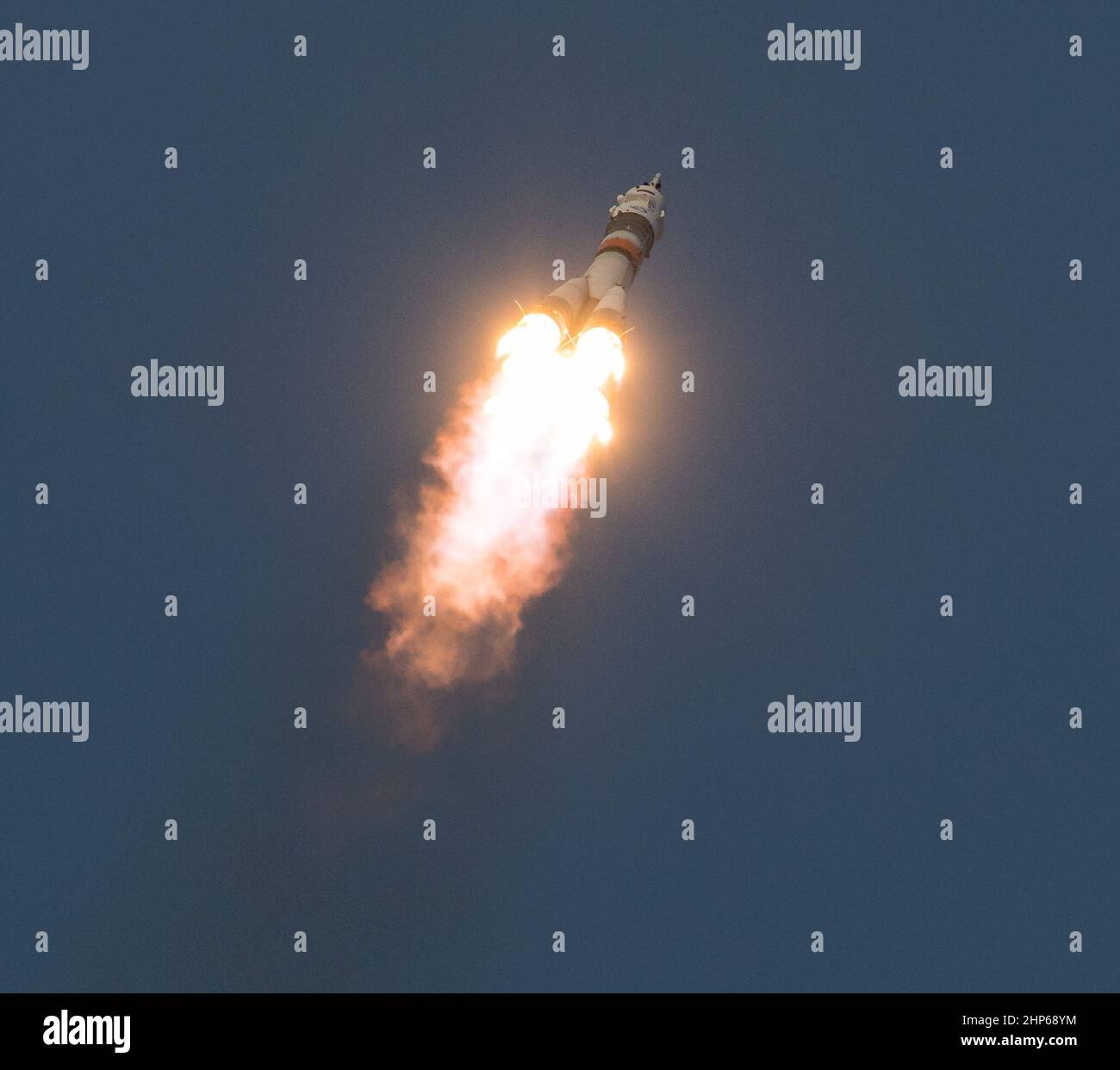 A Soyuz booster rocket launches the Soyuz MS-11 spacecraft from the ...